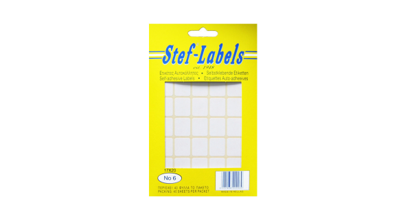 Stef-Labels - Ετικέτες Αυτοκόλλητες No6 17x20mm Πακέτο 40φ. (35 ...